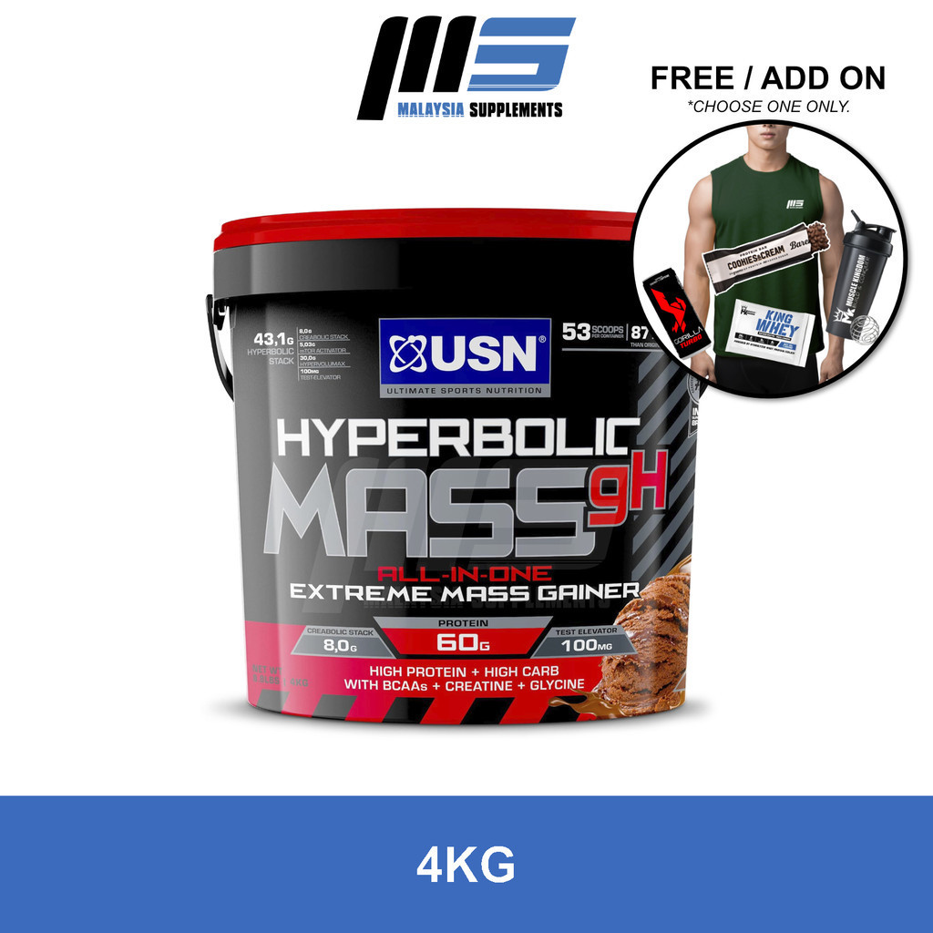 USN Hyperbolic Mass gH (4kg) [FREE GIFT] - HALAL USN Weight & Mass ...