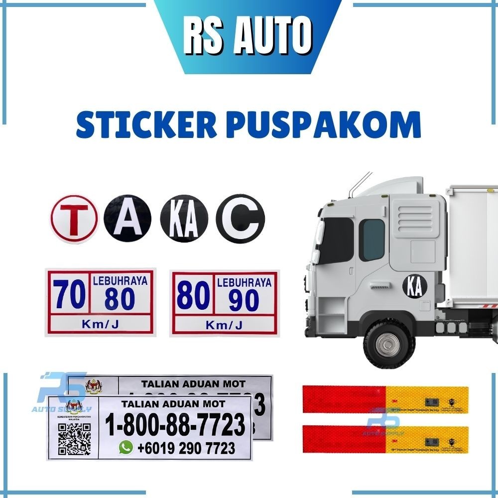3M STICKER PUSPAKOM PASS LORI VAN TAXI A C T REFLECTOR AWAS KENDERAAN ...