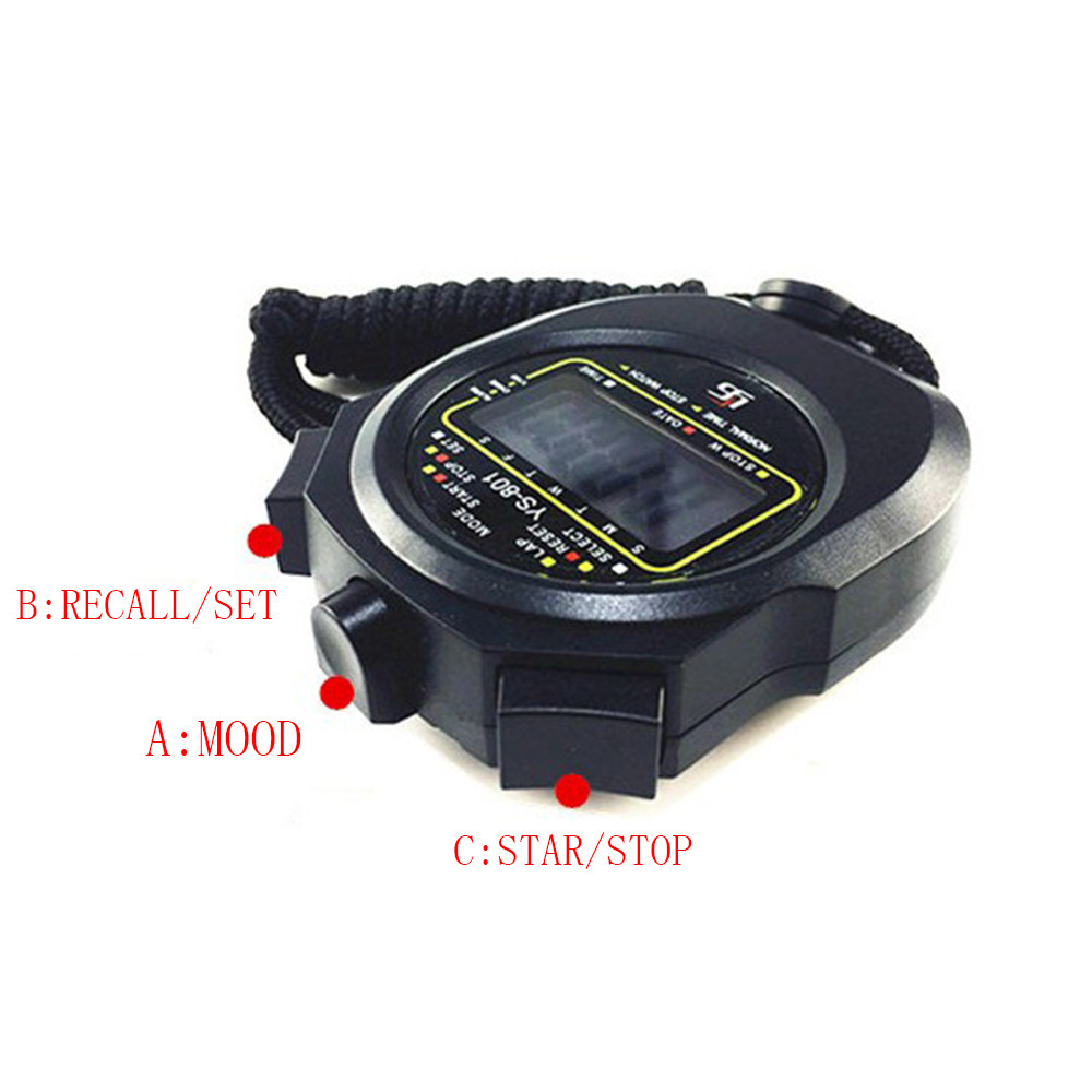 Waterproof Sports Stopwatch Referee Stopwatch Timer Fitness Running ...