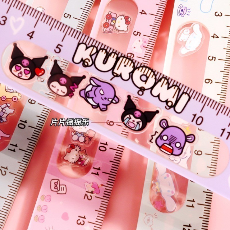 Kawaii Sanrio Stationery Ruler Cartoon Hello Kitty Kuromi My Melody ...