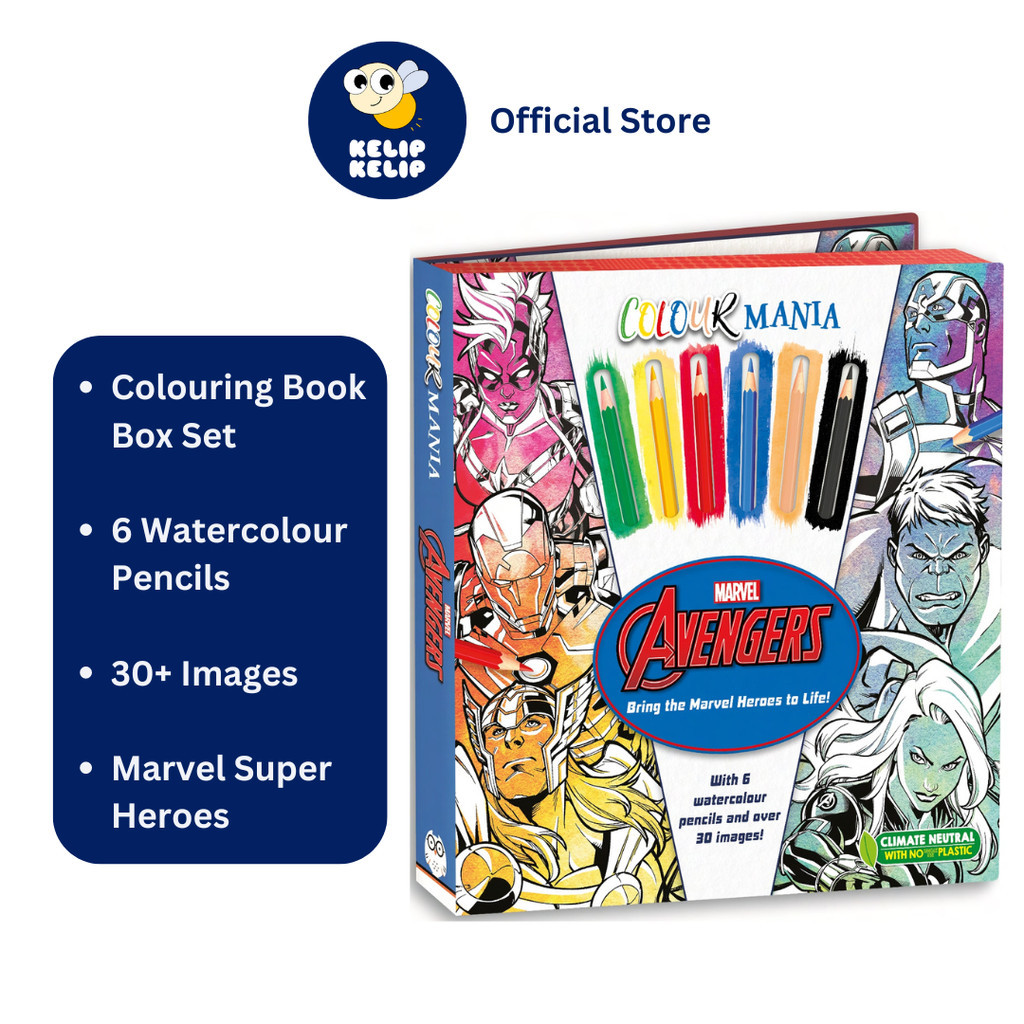 Marvel Avengers Colouring Book Colourmania Gift Set for Kids with ...