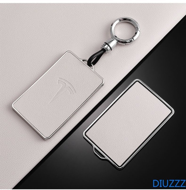 TPU+super fiber leather Type Car Smart Key Case Cover For Tesla Card ...