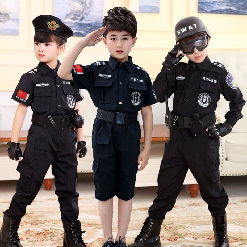 CK Seragam Polis Cosplay Budak Set Dengan Topi Mainan Peranan Watak ...