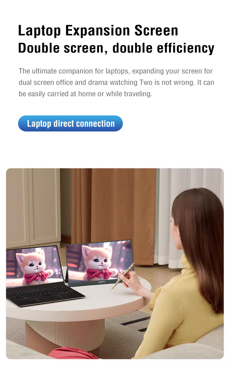 Anmite 15.6 Inch WiFi Wireless Android TV Smart Projection Monitor ...