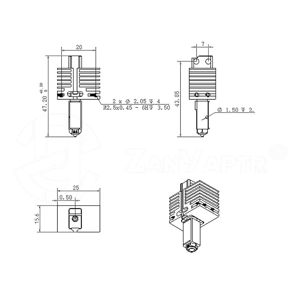 V4.0 New Hotend For Bambu Lab P1P X1C P1S X1 X1E Upgrade Hot end Print ...