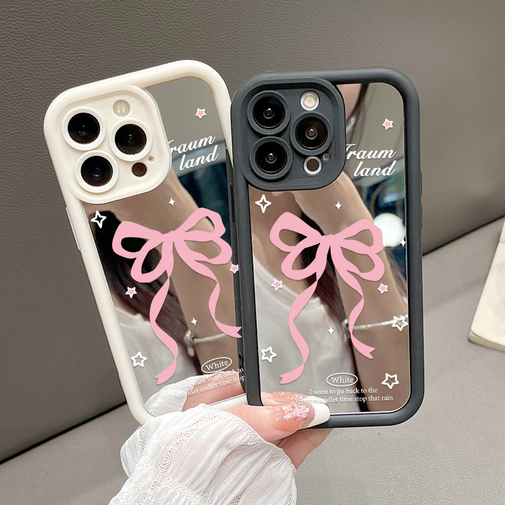 Fashion Cute pink Bow Mirror Casing For VIVO X100 X60 X70 X80 X90 Pro ...