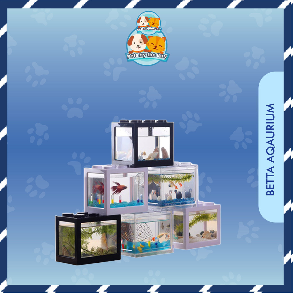 【Ready Stock】Betta Fish Tank Aquarium Mini Lego Block Tank Betta Guppy ...
