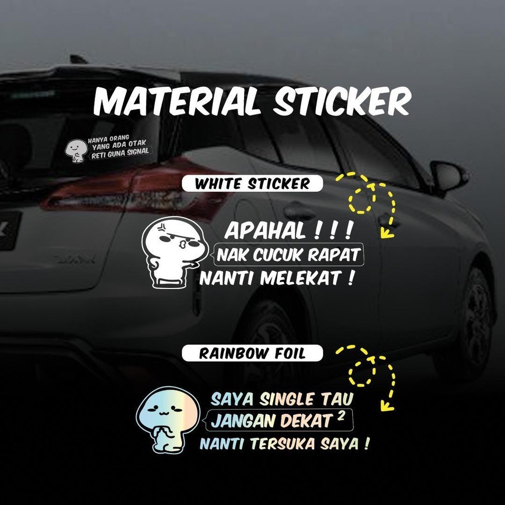 STICKER AYAT-AYAT LUCU / STICKER KERETA /STICKER EMOJI /STICKER CERMIN ...