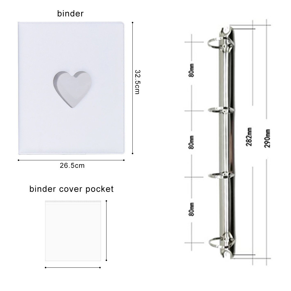 A4 PU Leather Heart-shaped Binder with Sparkling Star Cover Big Photo ...