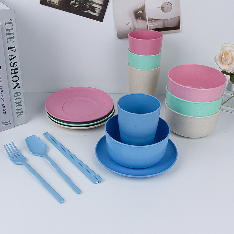 CASA CART Set Pinggan Mangkuk kanak-kanak Gandum 6 Keping Set Cawan Air ...
