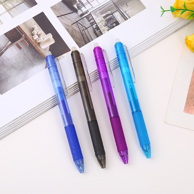 8 Color Retractable Ballpoint pen Set Press Erasable Pen Washable ...