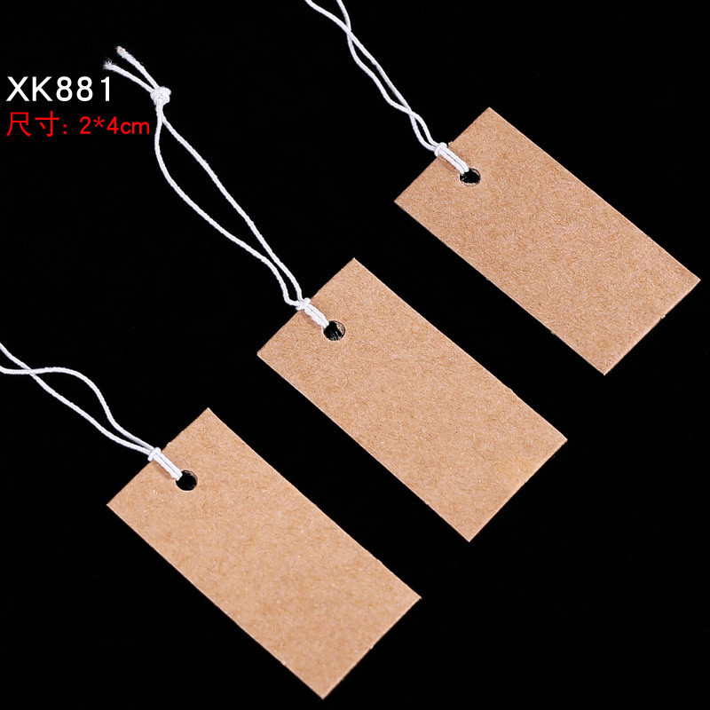 100pcs Jewelry and jewelry small tags DIY blank hanging rope small hang ...