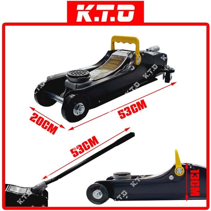 2.5 Ton Hydraulic Low Profile Floor Jack 80mm - 360mm Jack Stand Auto ...