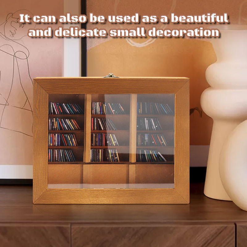 Anti-Anxiety Bookshelf Ornament Wooden Bookshelf Display Cabinet Stress ...
