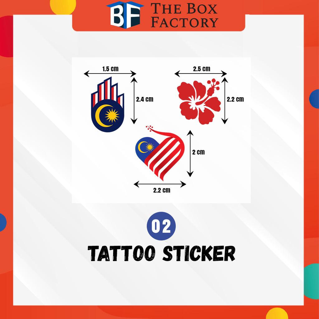 TBF 3in1 Merdeka Sticker Pvc sticker Transparent Face Tattoo Sticker ...