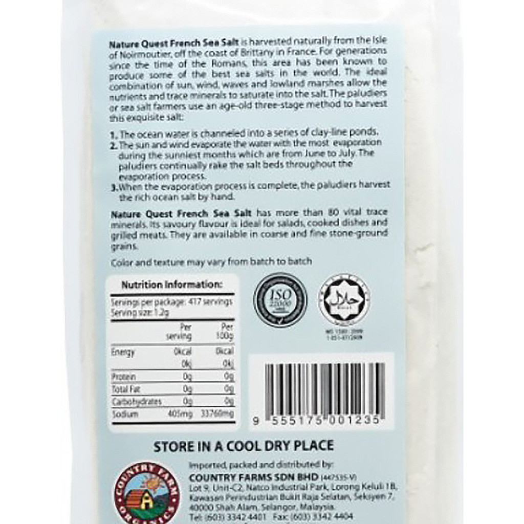 Nature Quest NQ Natural French Sea Salt 500g- [Fine] by Country Farm ...