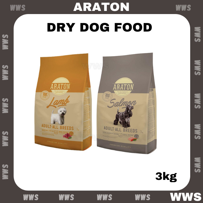 ARATON Dog Dry Food # Lamb / Salmon # Adult All Breeds # Makanan Anjing ...