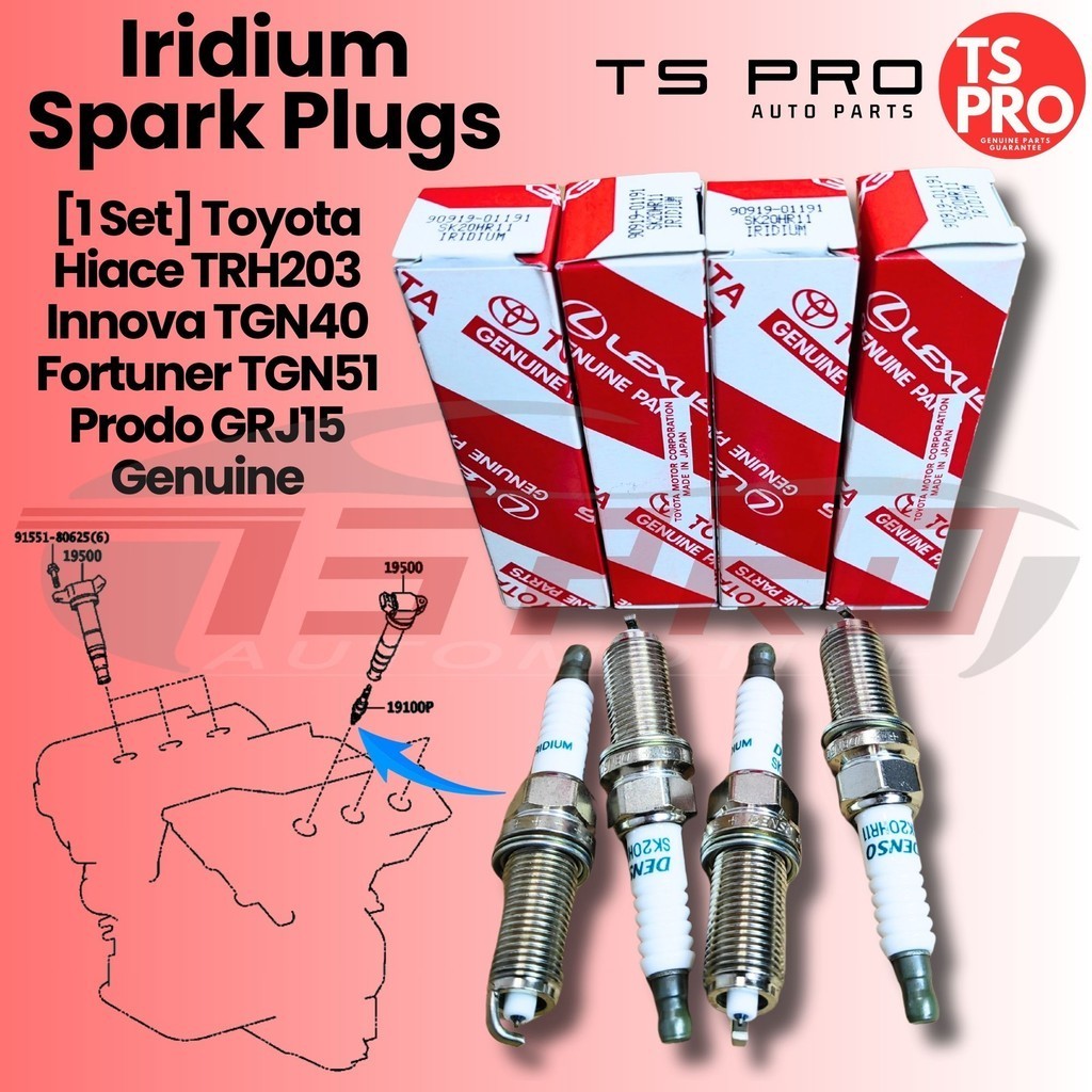 [1 Set] Toyota Hiace TRH203 Innova TGN40 Fortuner TGN51 Prodo GRJ15 ...