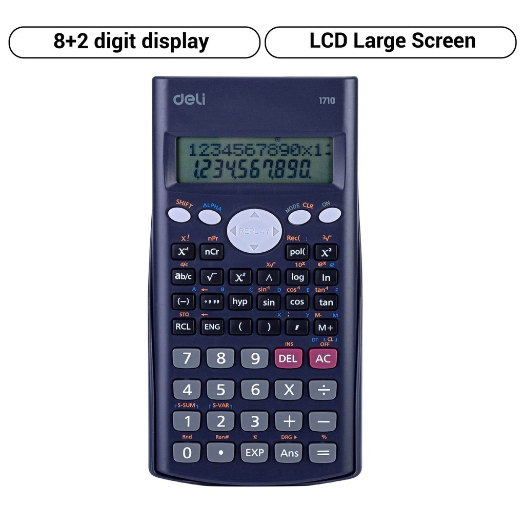 Deli 240 Function Scientific Calculator Double Line Display 12 Digits ...