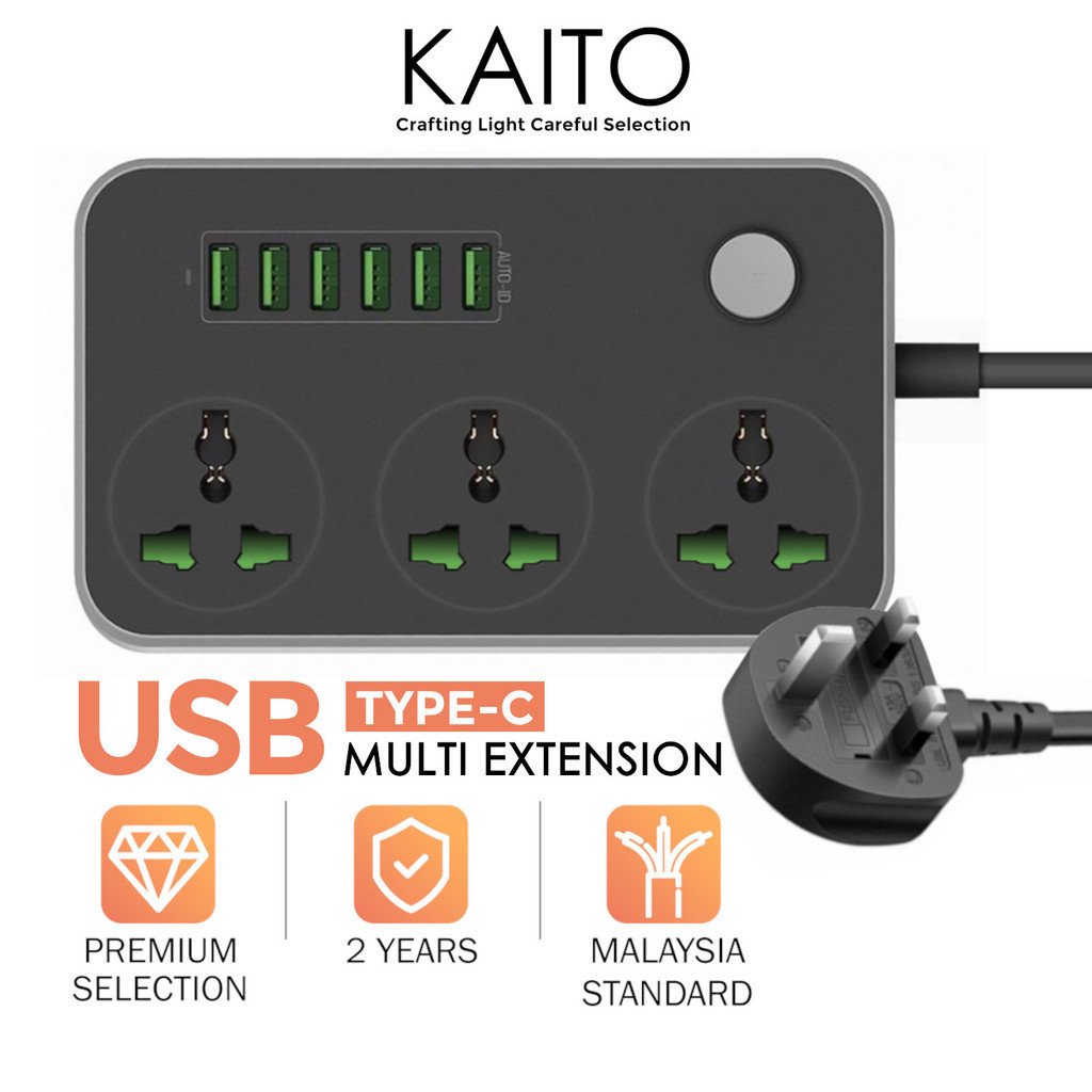 USB TYPE-C Wayer Extension Plug Power Socket Extension Plug With USB ...