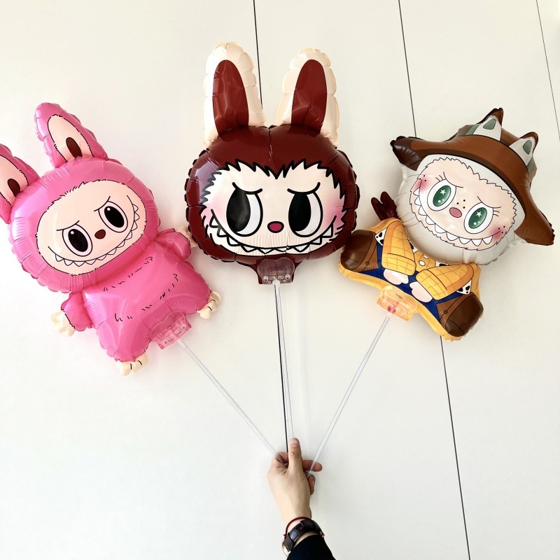 Creative Cute Labubu Sweetheart Western Cowboy Clip Balloon Big Head ...