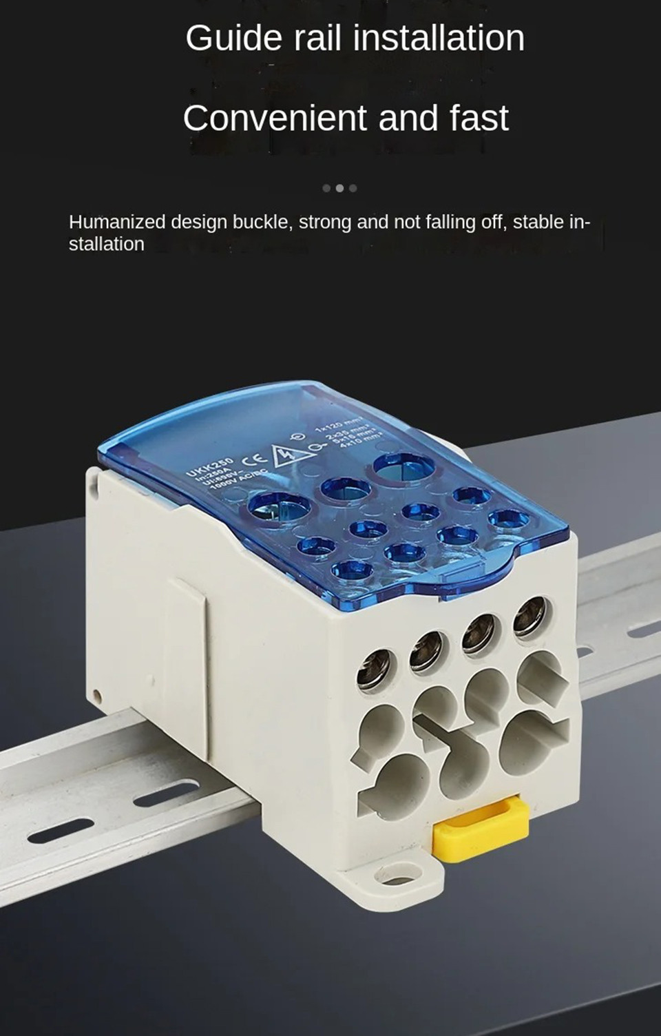 electrical wire connector One in multiple-out distribution box Din Rail Terminal Blocks junction ...