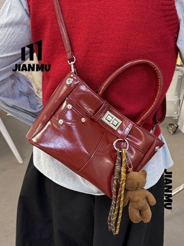 Jane Mu JIANMU Korean Handbag Female 2025 New Style Portable Kelly Bag ...