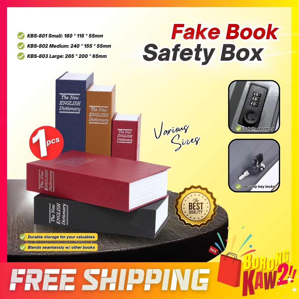 Fake Book Safety Box With 3 Digit Password Fake Book Decoration Storage ...