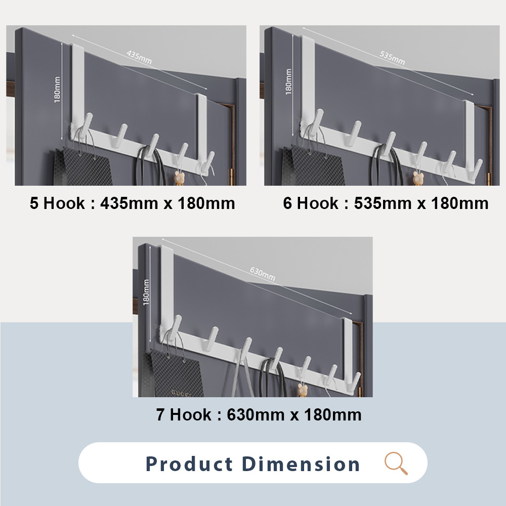 Innohut Aluminum Over Door Hanger Hook Beg Clothes Towel Coat Rack ...