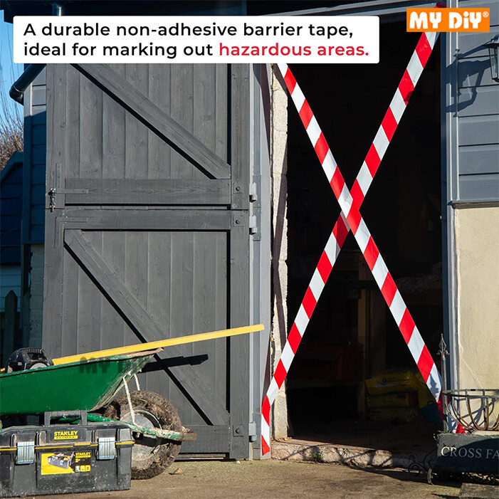 50MM X 100M WARNING TAPE BARRIER TAPE - RED WHITE WARNING TAPE ROLL FOR ...