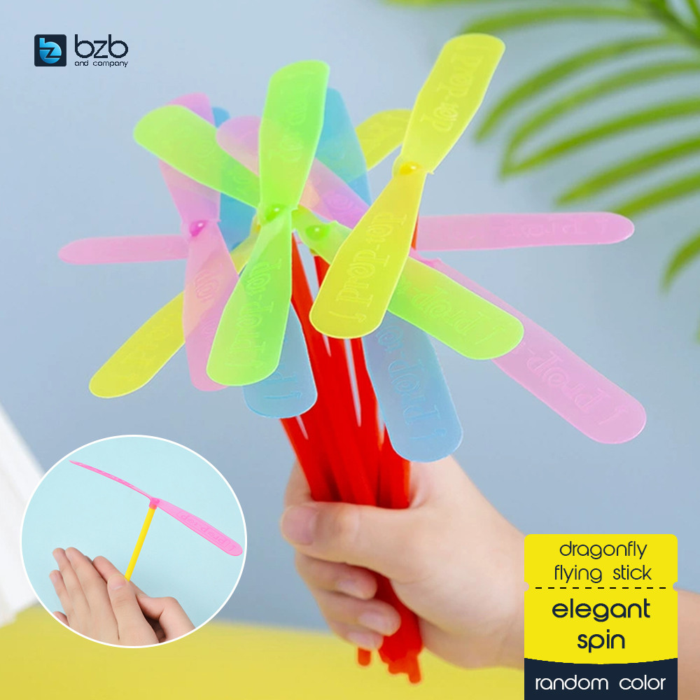 Hand Rub Dragonfly Flying Fairy Stick Helicopter Parachute Rotating ...