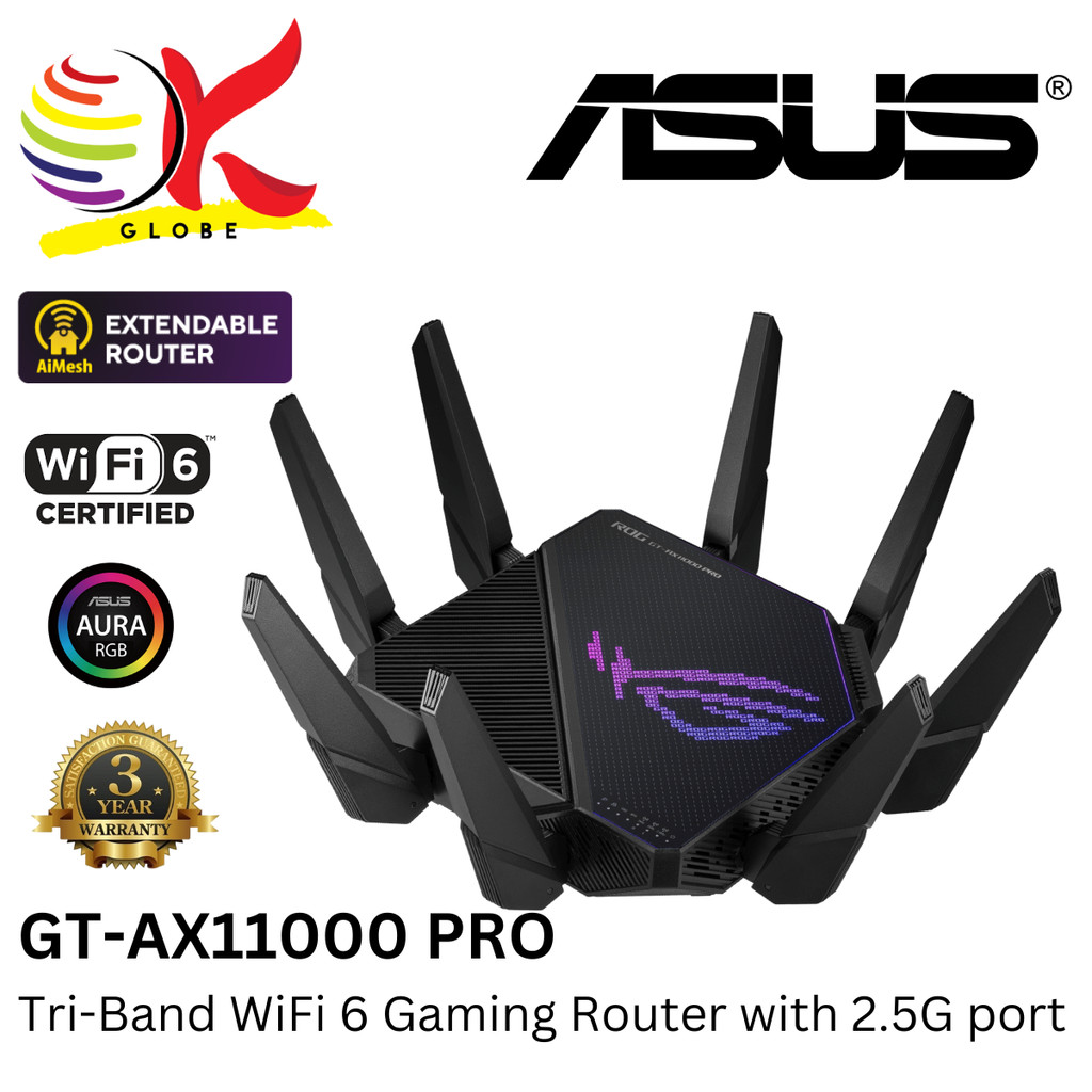 ASUS ROG RAPTURE GT-AX11000 PRO TRI-BAND WIFI 6 / GT-AXE16000 QUAD-BAND WIFI 6E GAMING ROUTER ...
