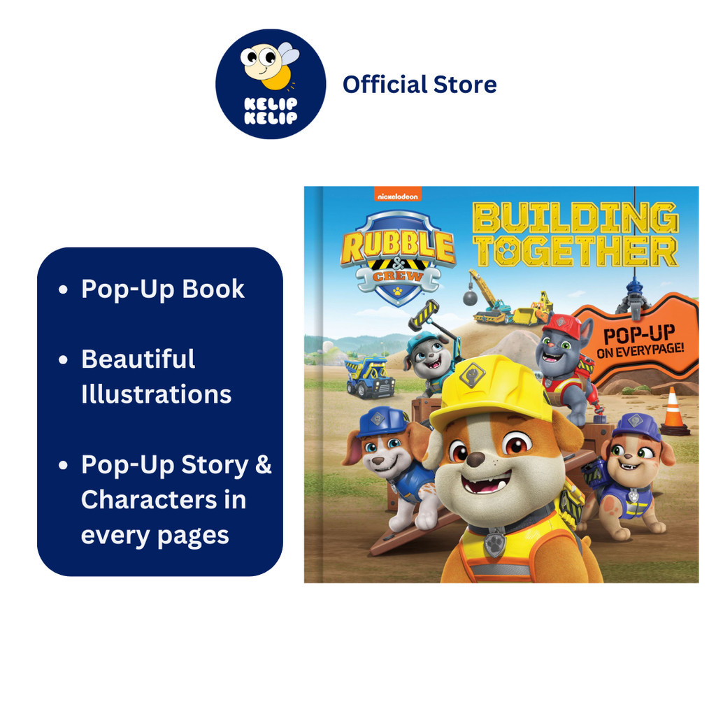 Paw Patrol Rubble & Crew Pop Up Book For Kids To Read & Learn About ...