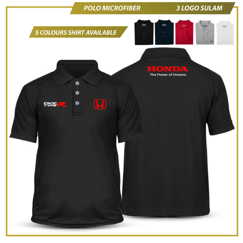 Microfiber Polo T Shirt Honda Civic Type R FK8 FL Ek Baju Premium ...