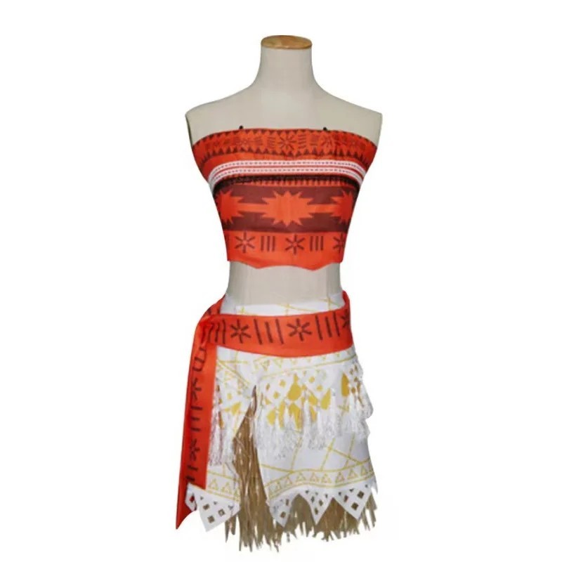 Adult Kids Cosplay Vaiana Moana Princess Costume Dress Adult Necklace ...