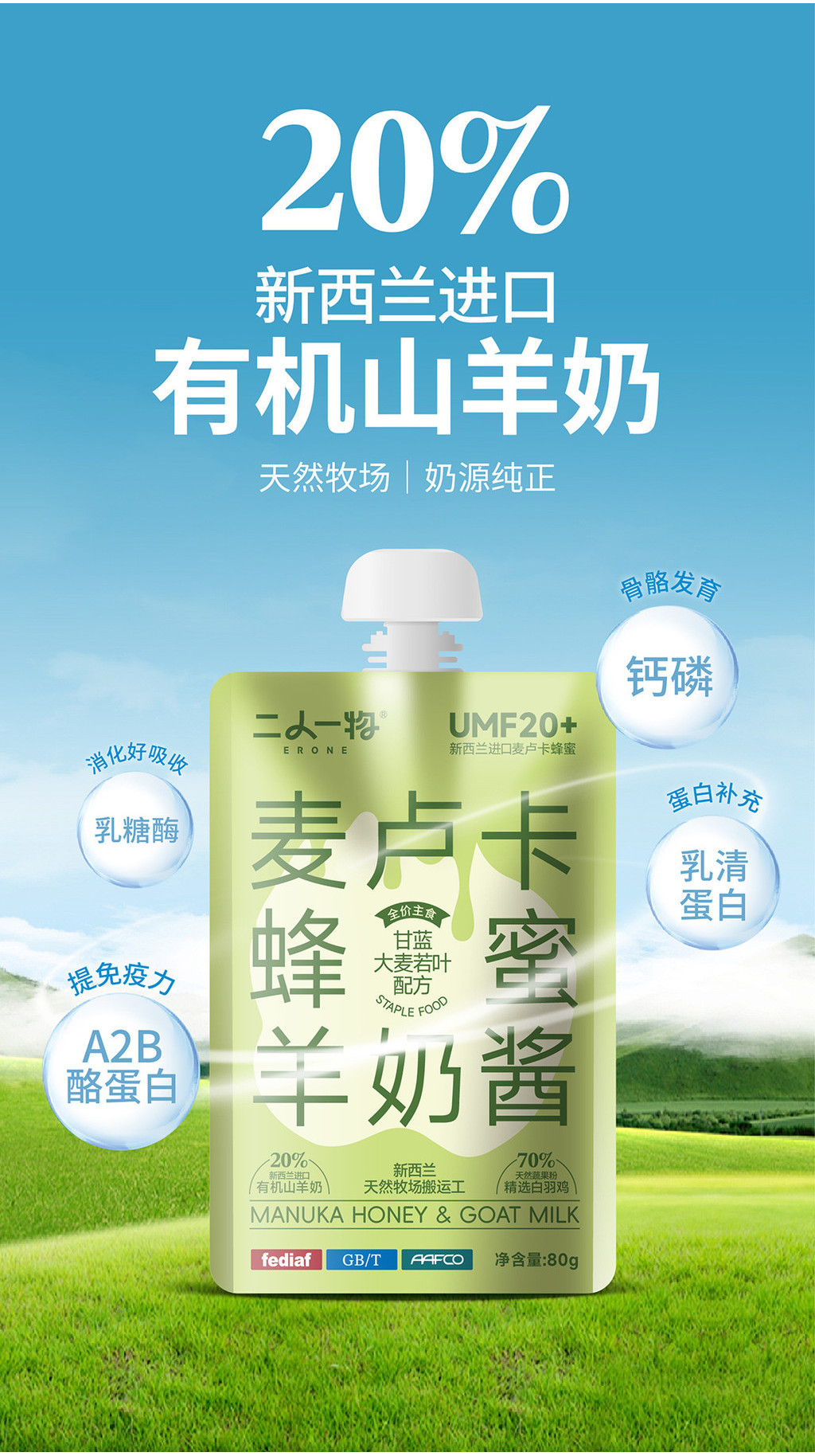 Erone Manuka Honey & Goat Milk Staple Food For Cat and Dog 80g 二人一物 麦卢卡 ...