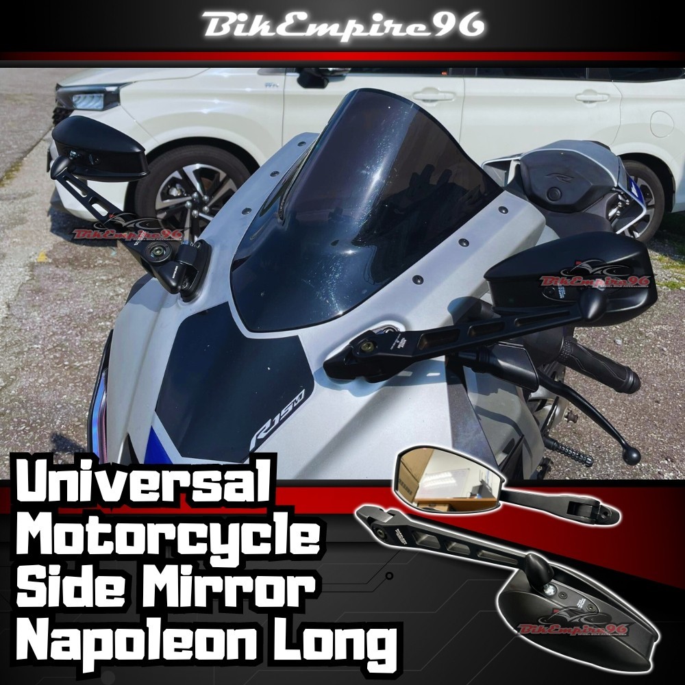Universal Motorcycle Side Mirror Napoleon Long Fairing Bike Naked Bike ...