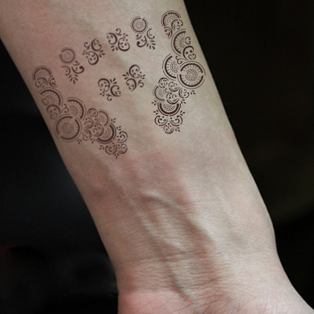 Professional Henna Stencil Temporary Hand Tattoo Body Art Sticker ...