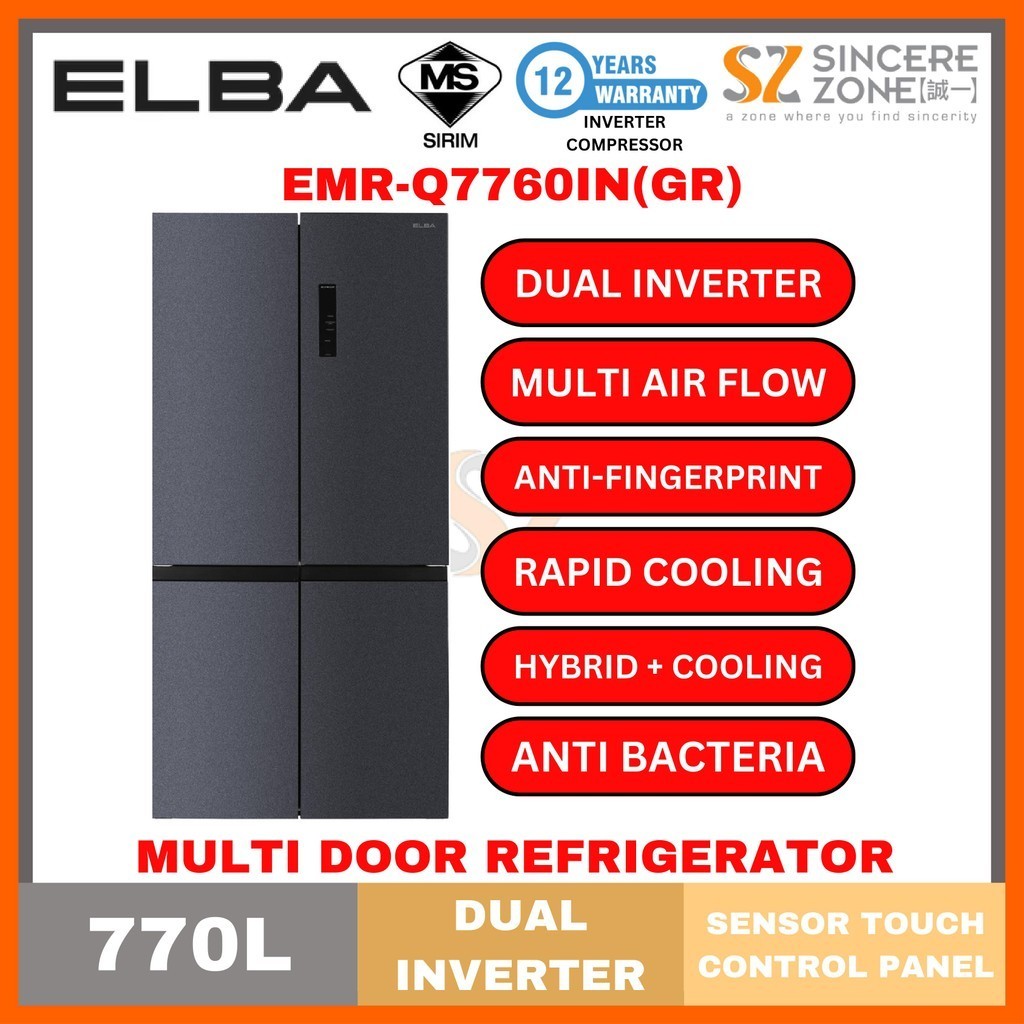 ELBA EMR-Q7760IN(GR) / EMR-Q7760INGR 770L Multi Door Refrigerator ...
