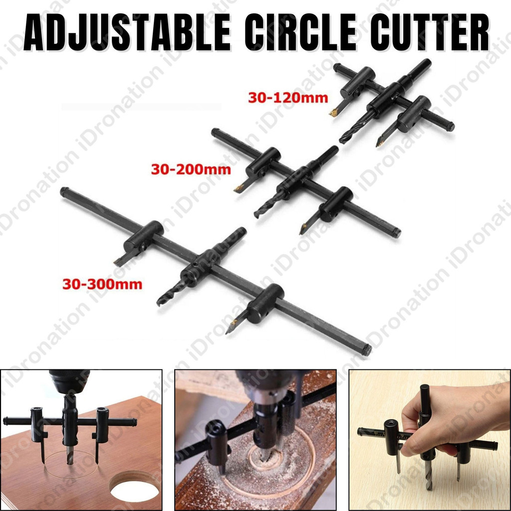 Heavy Duty Adjustable Circle Cutter 30-120/200/300MM Aircraft Hole Saw ...