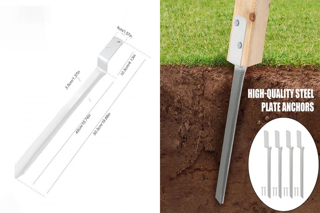 Moon* Quick Installation Swing Anchors 4pcs Heavy Duty Steel Fence Post ...