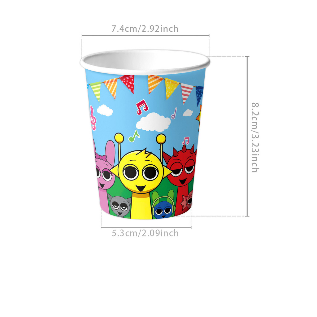 Incredibox Sprunki Birthday Theme Party Cups Plates Tablecloths Tissues ...