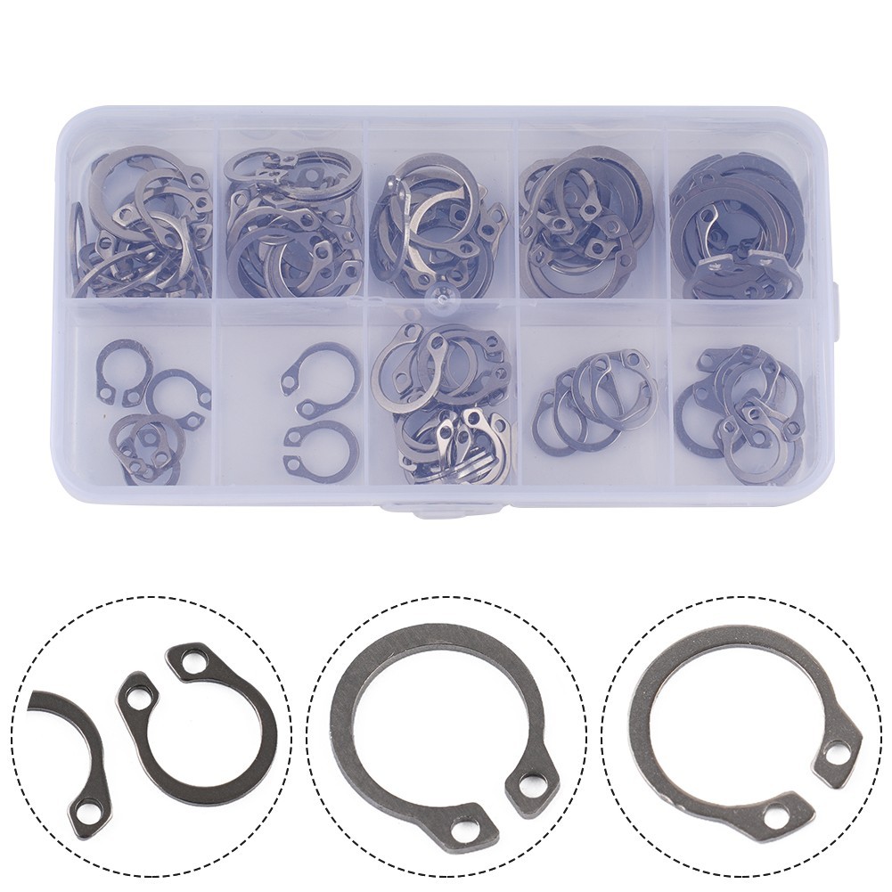 (BABYCITY-MY) 100pcs 304 Stainless Steel External Circlip Retaining ...