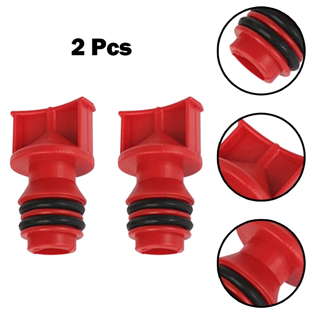 [LUMY] 2pcs Red Plastic 17mm Male Thread Dia Air Compressor Oil Plugs ...