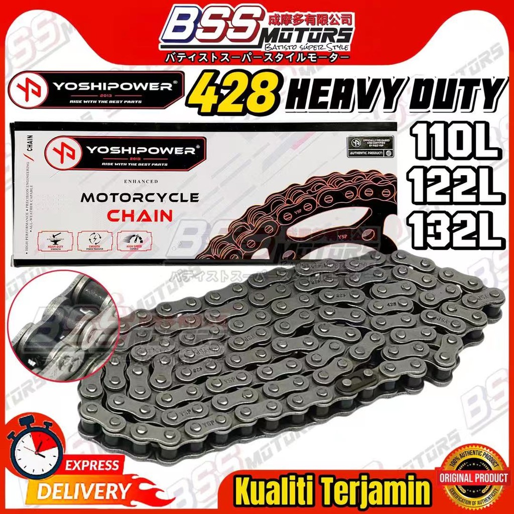 YOSHIPOWER 428 Motorcycle Chain Rantai Motor Tebal ORIGINAL Heavy Duty ...