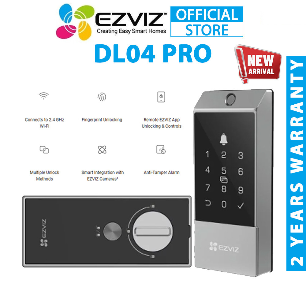 Ezviz DL04 Pro Smart Home Deadbolt Lock Security Fingerprint Door Lock Smart Fingerprint Lock ...