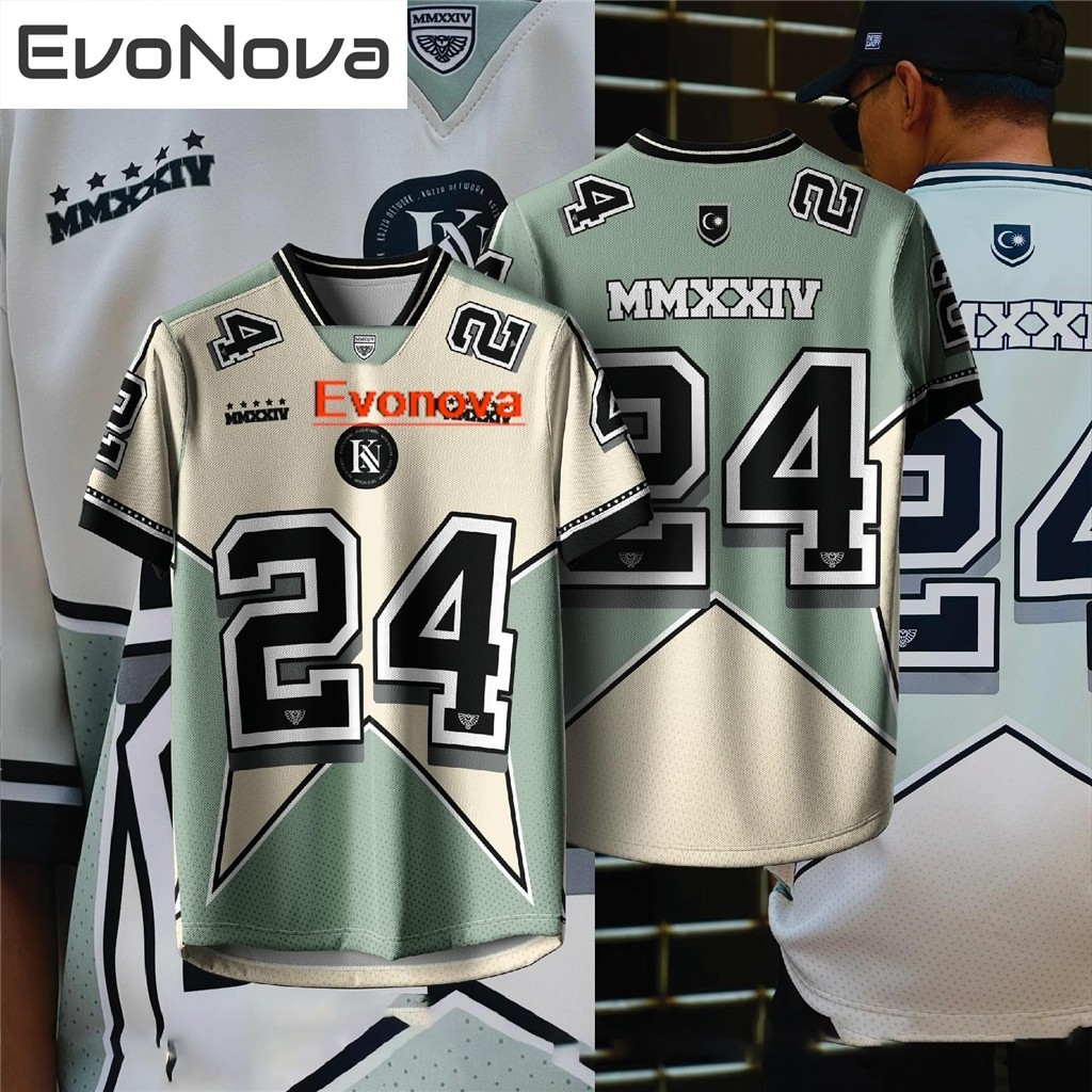 [Free Custom] 2024 NFL Edition Jersey Baju Tshirt Lelaki / Retro Collar ...