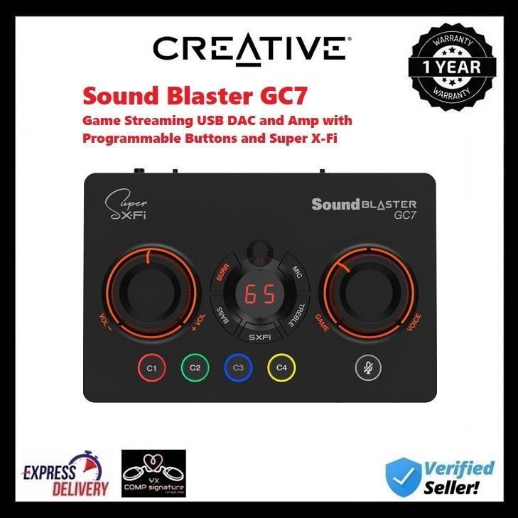 Creative Sound Blaster Gc7 Game Streaming Usb Dac And Amp Super X Fi