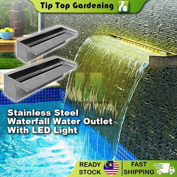Alur Limpah Air Terjun Dengan LED Stainless Steel Waterfall Water ...