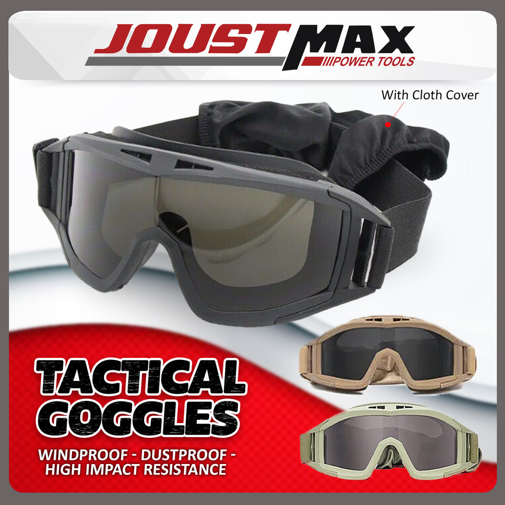 Tactical Safety Goggles Eye Protection Glasses Windproof Helmet Goggles ...